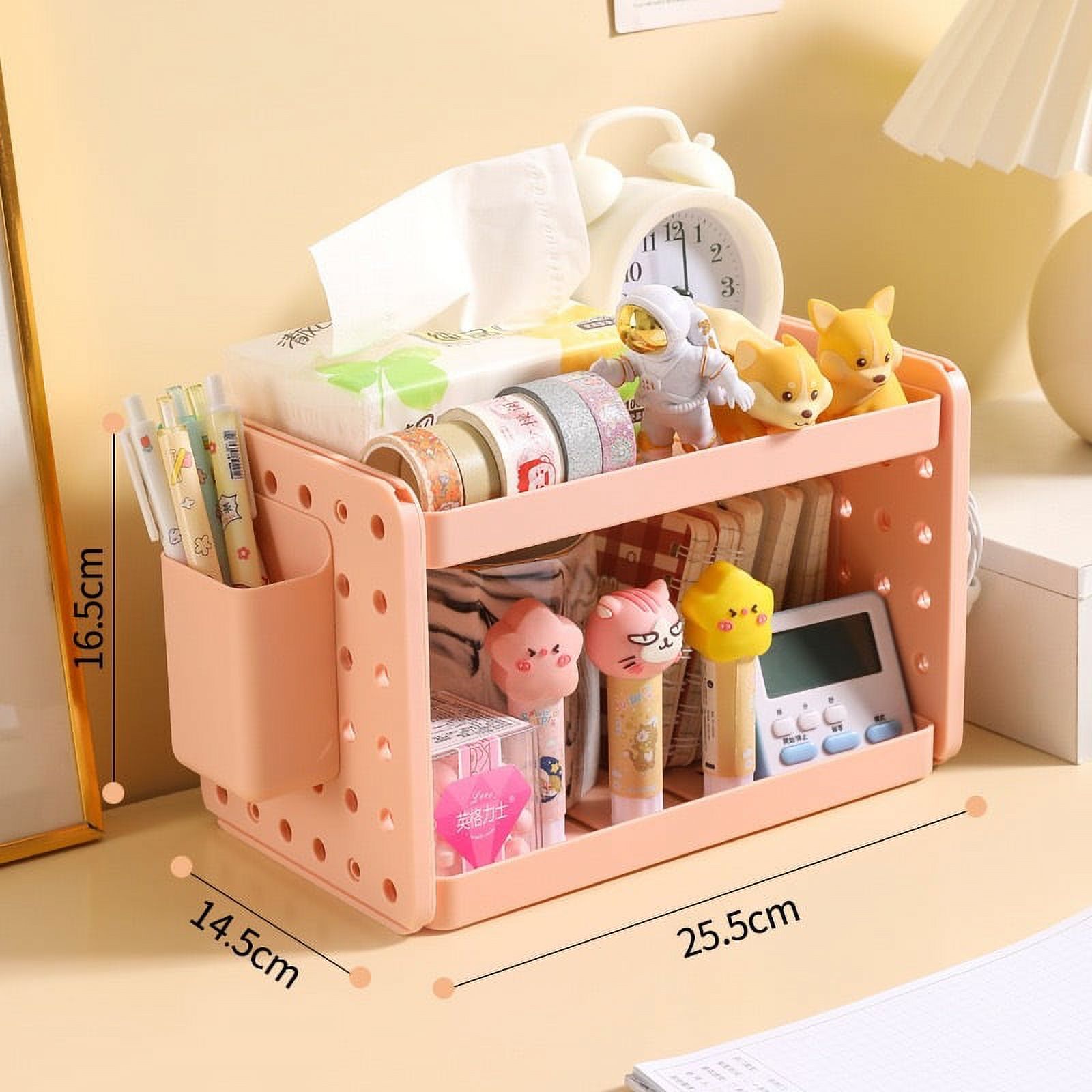 Desktop double-layer unprinted storage rack air vent board hook pen ...
