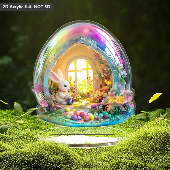Desktop ornament,Easter Bunny Eggs 3D Acrylic Desktop Tabletop ...