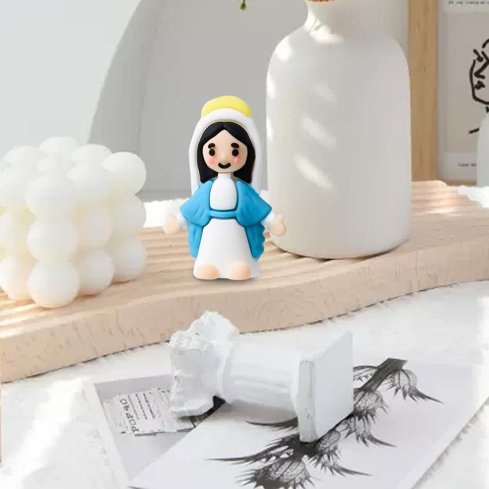 Desktop ornament,Little Virgin Mary Figurines Miniature Virgin Mary ...