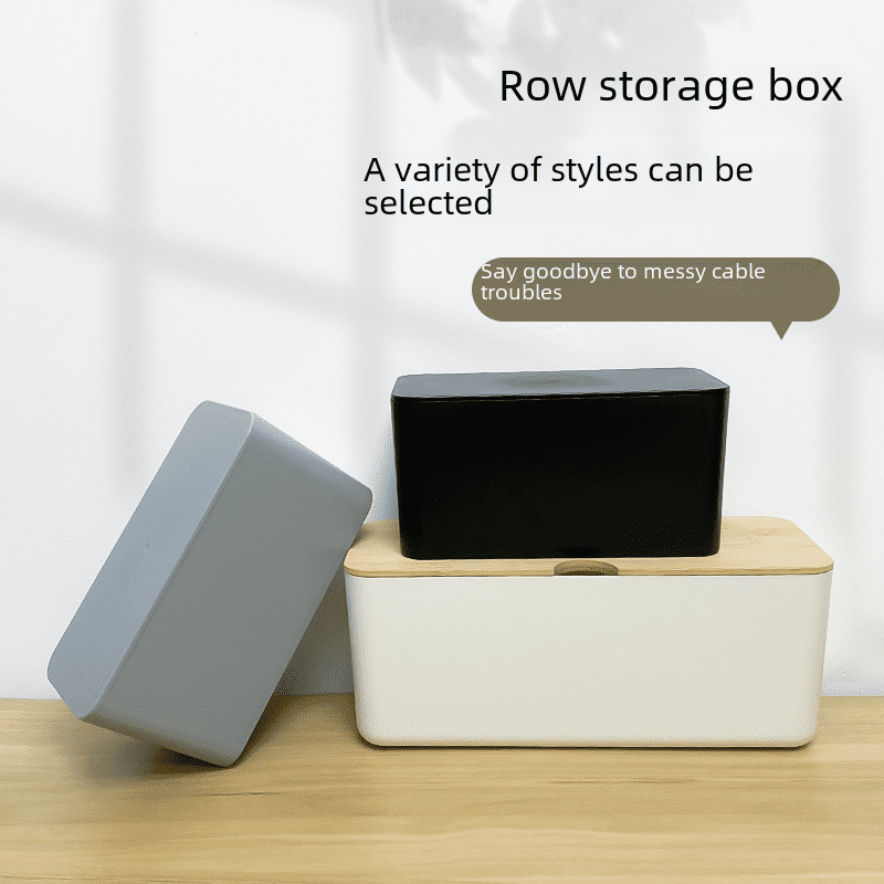 Desktop plastic power cord socket protection box wood grain ...