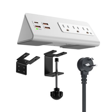 Power Strips with PD 20W, Nightstand Edge Mount Power Strip, Desk Clamp ...