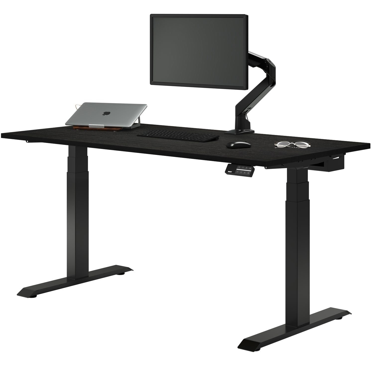 Desky Dual Bamboo Sit Stand Desk - Dark Bamboo / 72 X 30 Inches / Matte ...