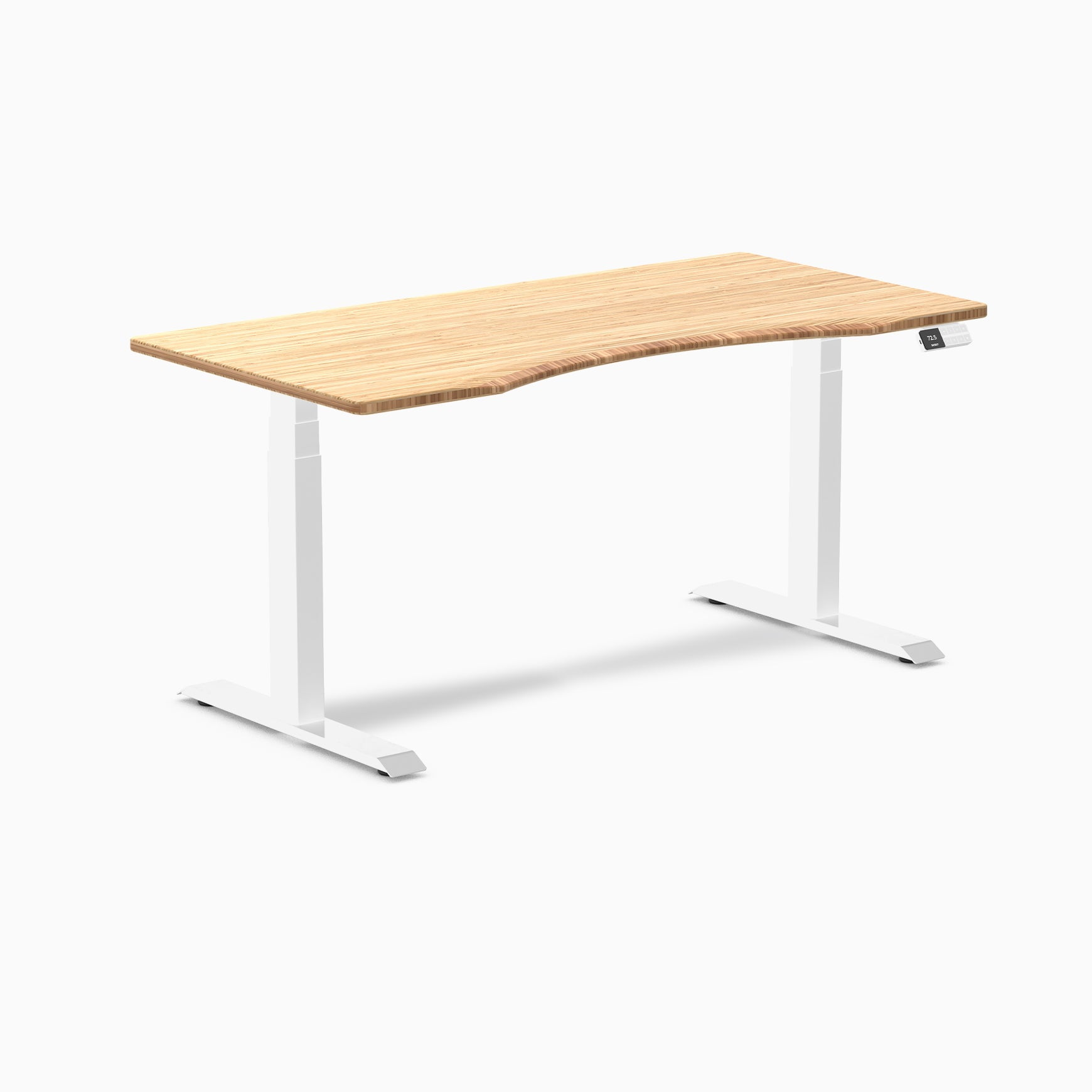 Desky Dual Ergo Edge Sit Stand Desk - Bamboo / 60 X 30 Inches / White ...