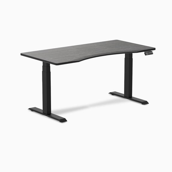 Desky Dual Ergo Edge Sit Stand Desk - Dark Bamboo / 60 X 30 Inches ...