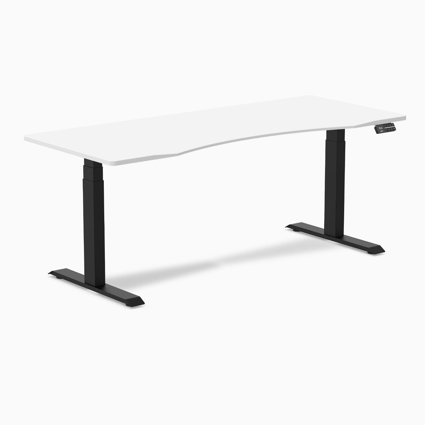 Desky Dual Ergo Edge Sit Stand Desk - White / 72 X 30 Inches / Matte ...