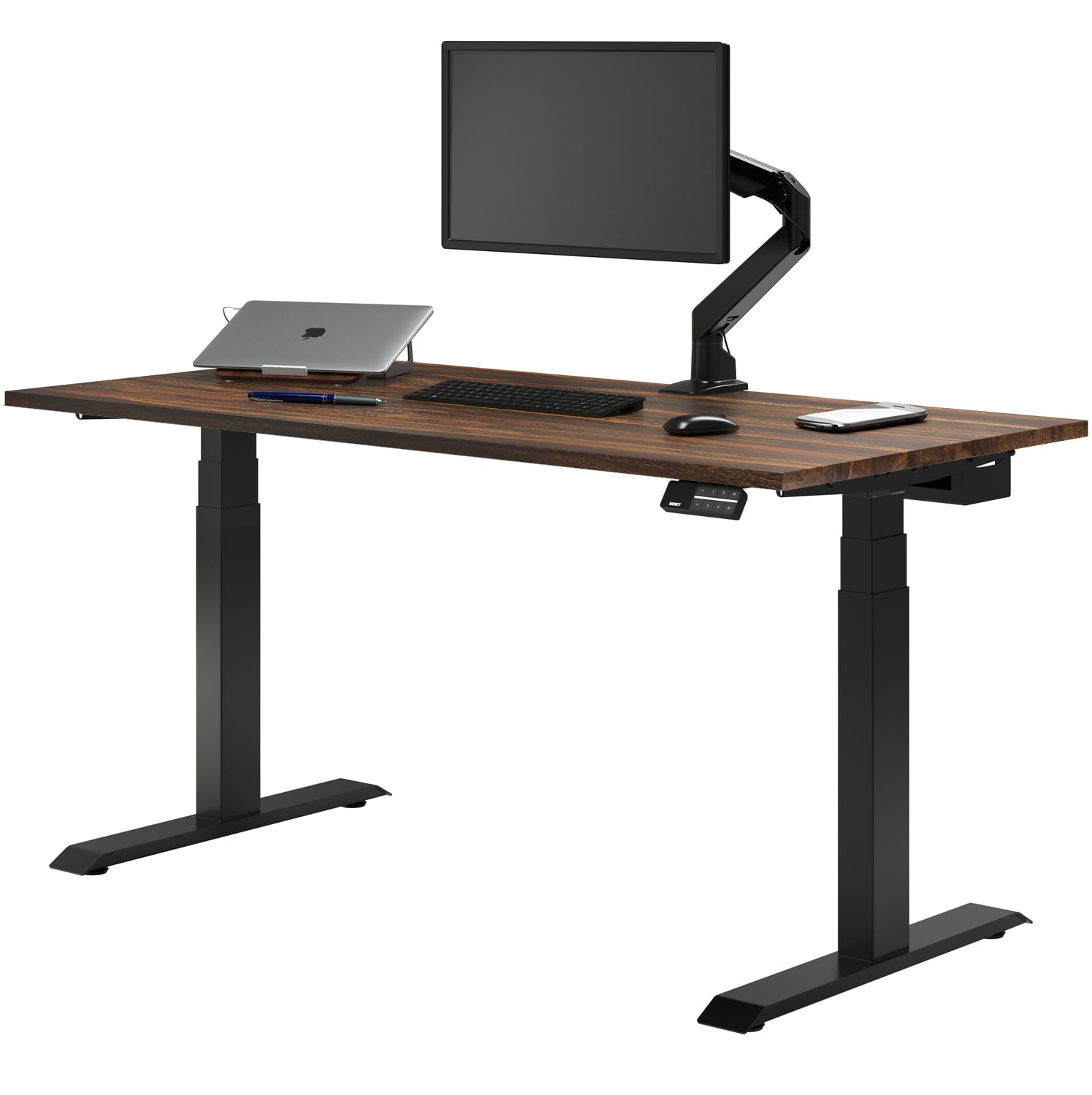 Desky Dual Hardwood Sit Stand Desk - Pheasantwood / 72 X 30 Inches ...