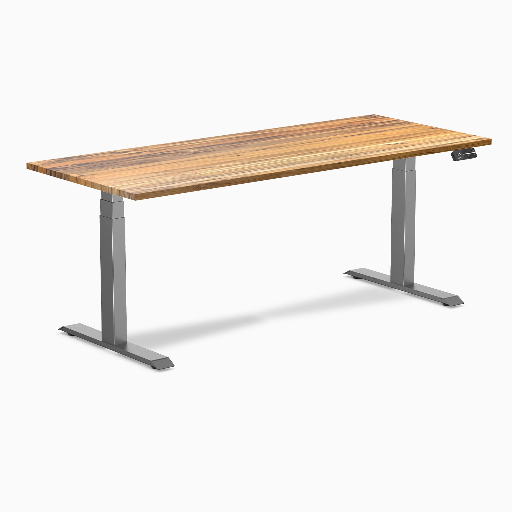 Desky Dual Hardwood Sit Stand Desk - Teak / 72 X 30 Inches / Space Gray - Walmart.com