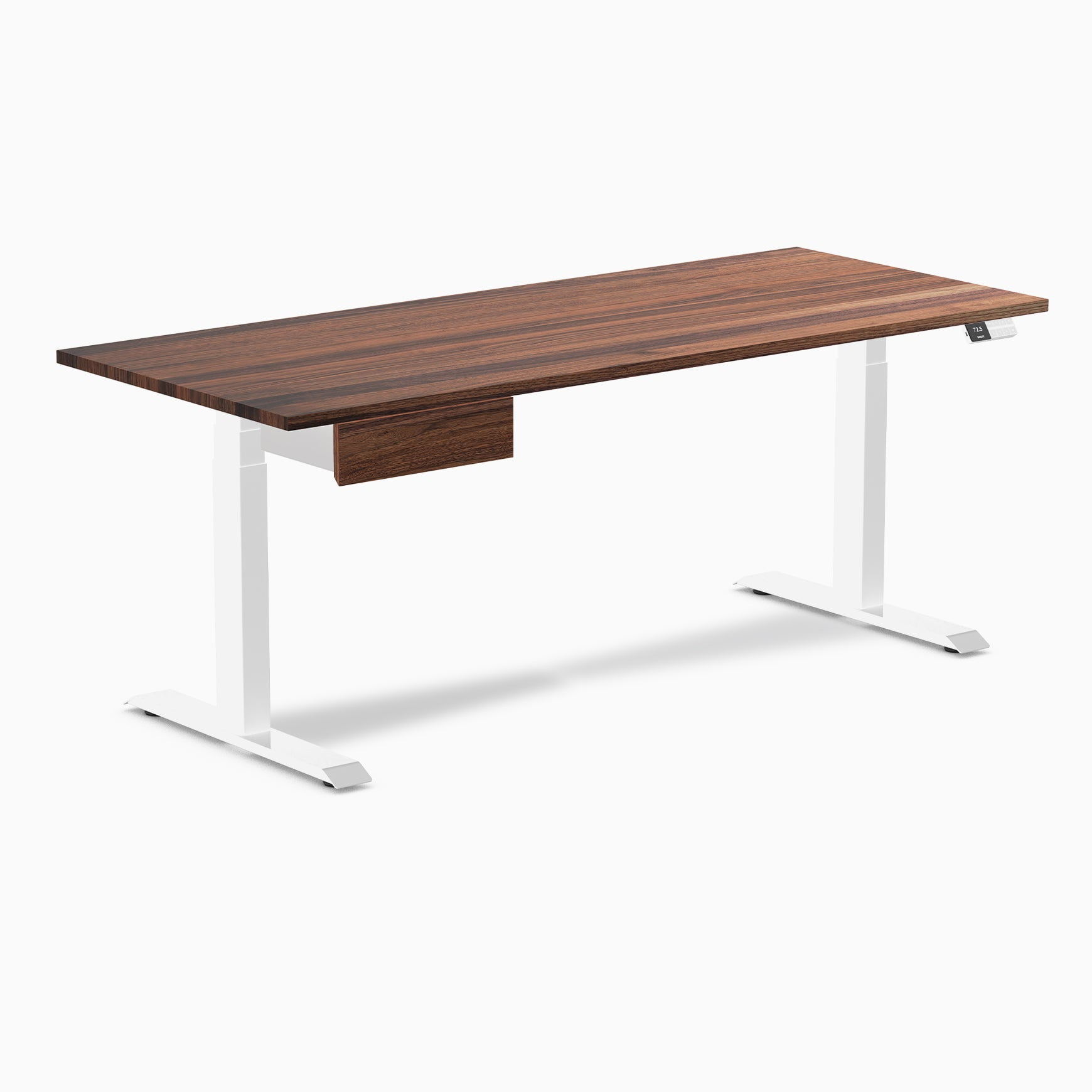 Desky Dual Hardwood Standing Desk With Drawer - Walnut / 72 X 30 Inches ...
