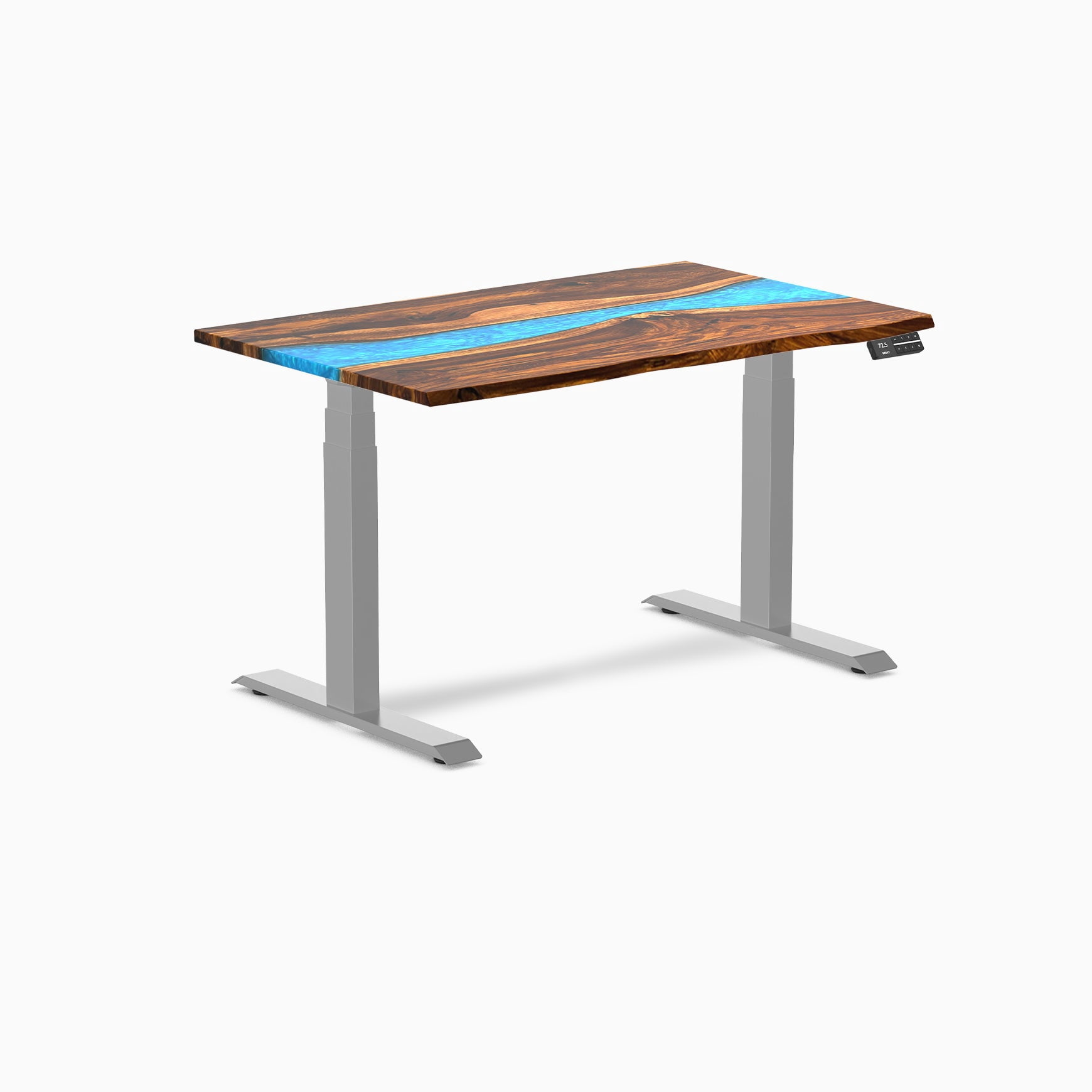 Desky Dual Resin Hardwood Sit Stand Desk - Pheasantwood Blue River / 48 ...