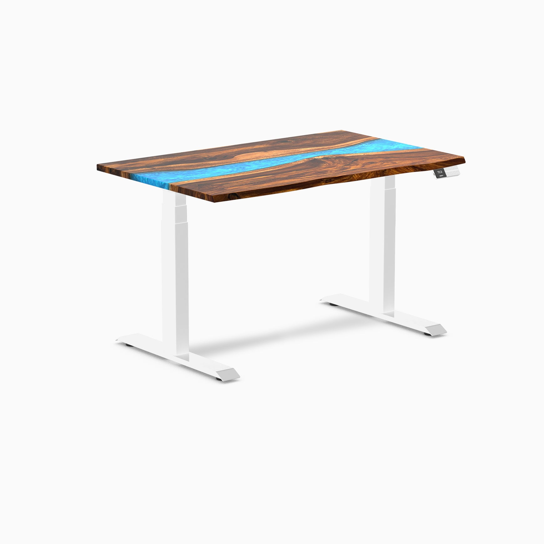 Desky Dual Resin Hardwood Sit Stand Desk - Pheasantwood Blue River / 48 ...