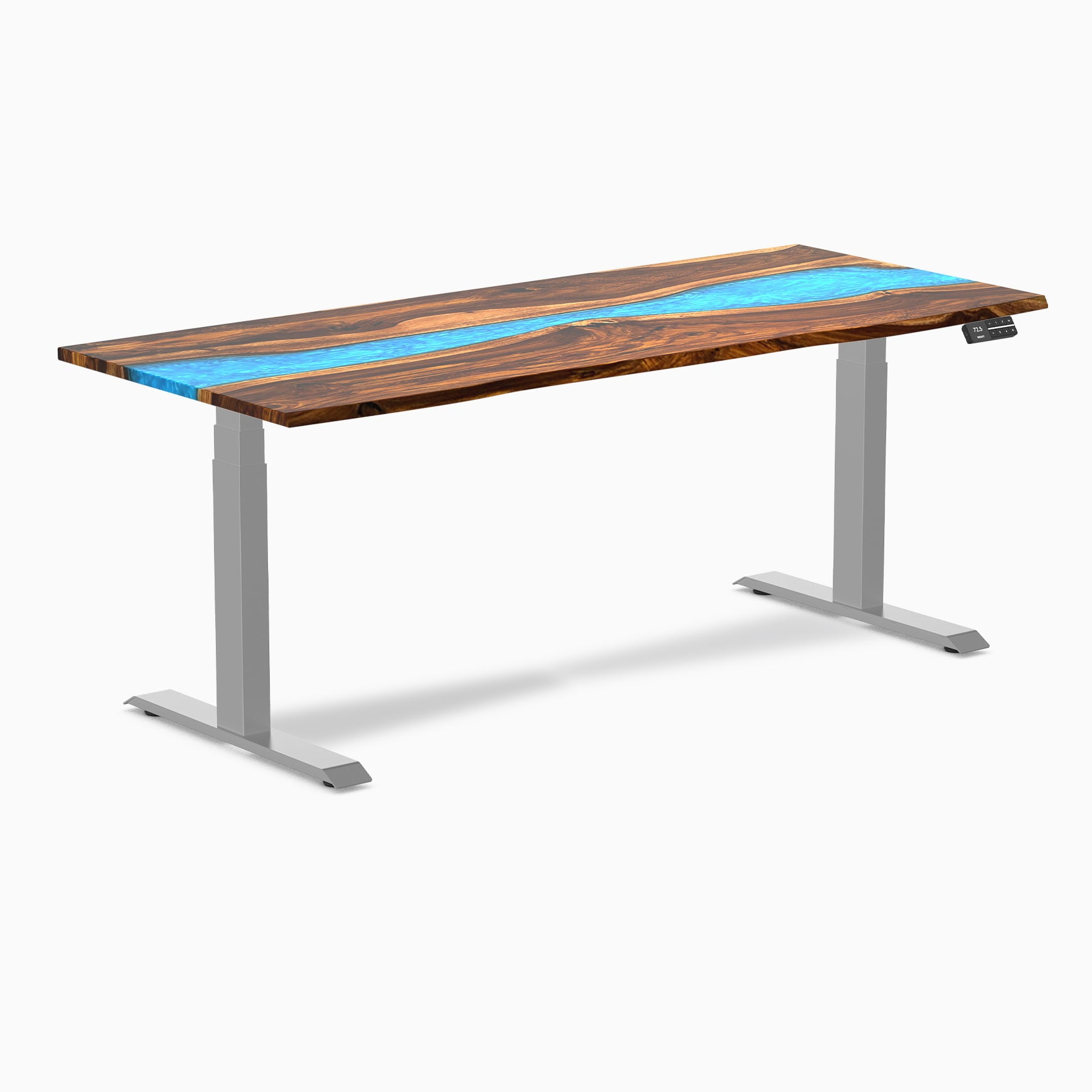 Desky Dual Resin Hardwood Sit Stand Desk - Pheasantwood Blue River / 72 ...