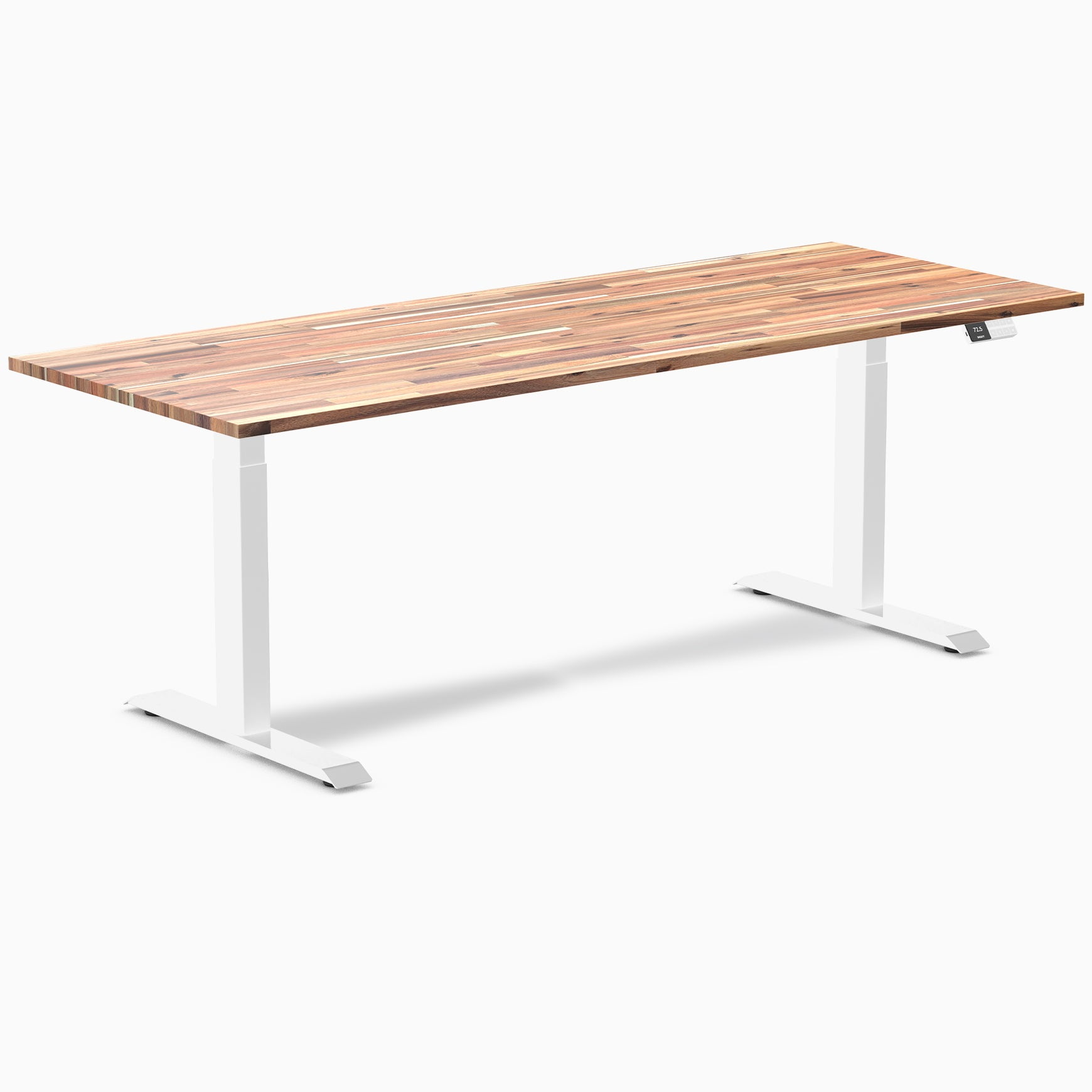 Desky Dual Softwood Sit Stand Desk - Acacia / 80 X 30 Inches / White ...
