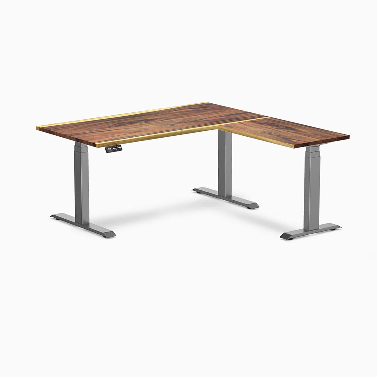 Desky Hardwood L-Shape Sit Stand Desk - Saman / 60 X 30 X 62 X 20 ...