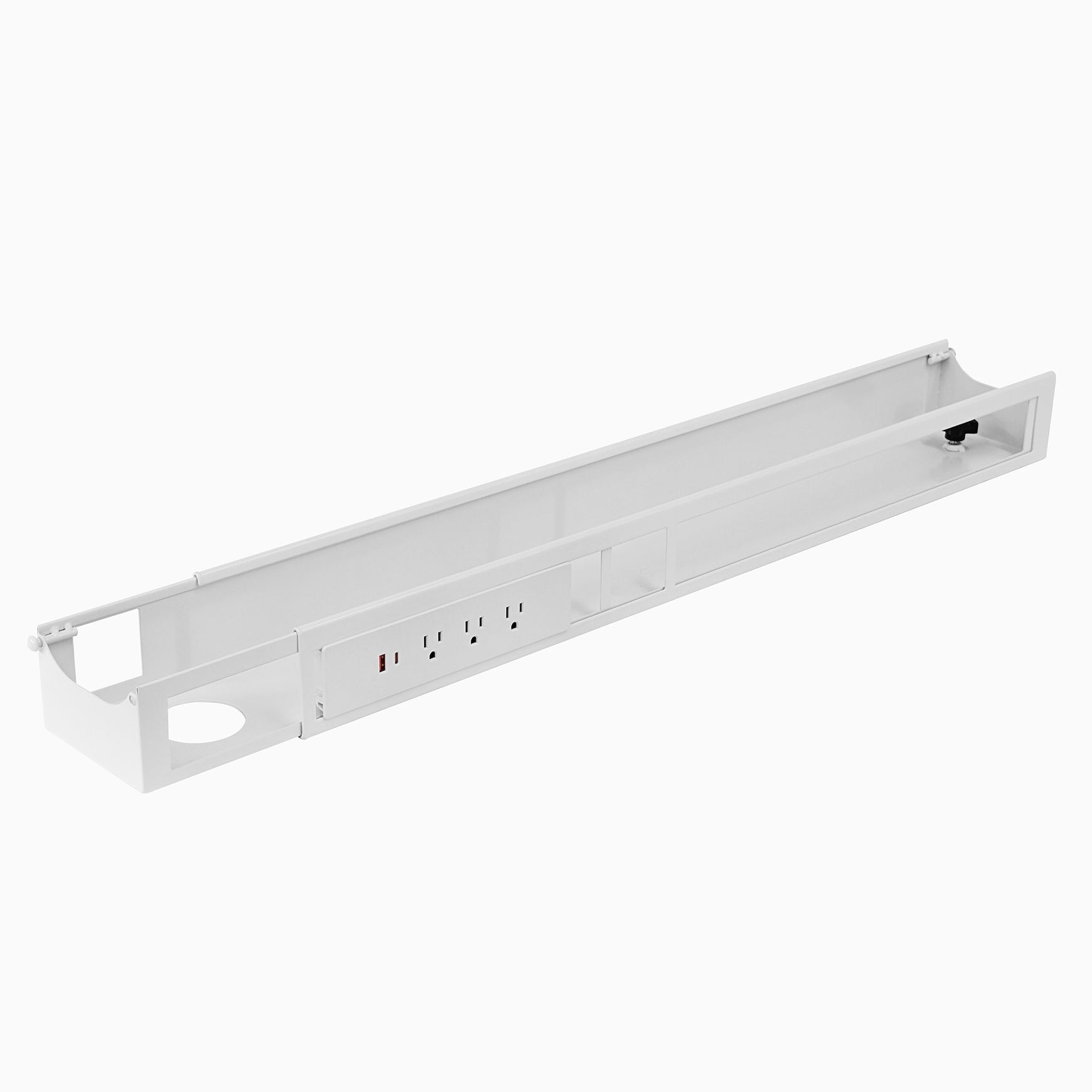 Desky Integrated Cable & Power Channel - 3 Plugs + 1 X USB-C + 1 X USB ...