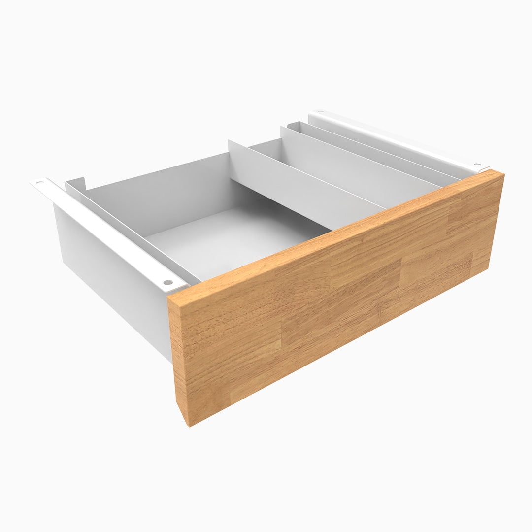 Desky Minimal Under Desk Drawer - Light Oak Rubberwood / White ...