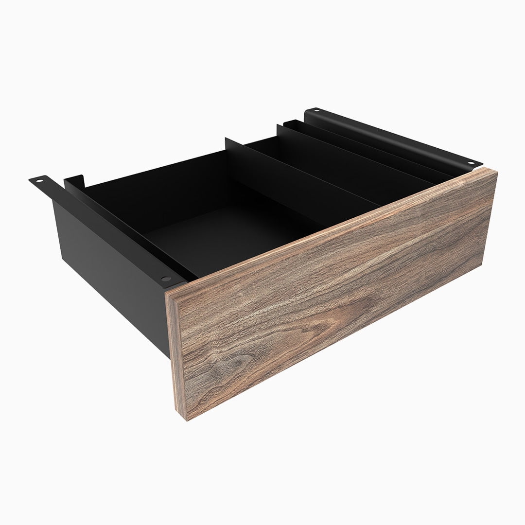 Desky Minimal Under Desk Drawer - Natural Walnut Laminate / Black ...