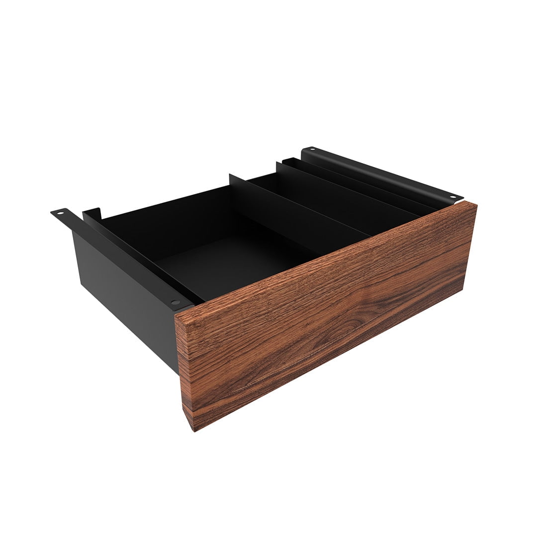 Desky Minimal Under Desk Drawer - Walnut Hardwood / Black - Walmart.com