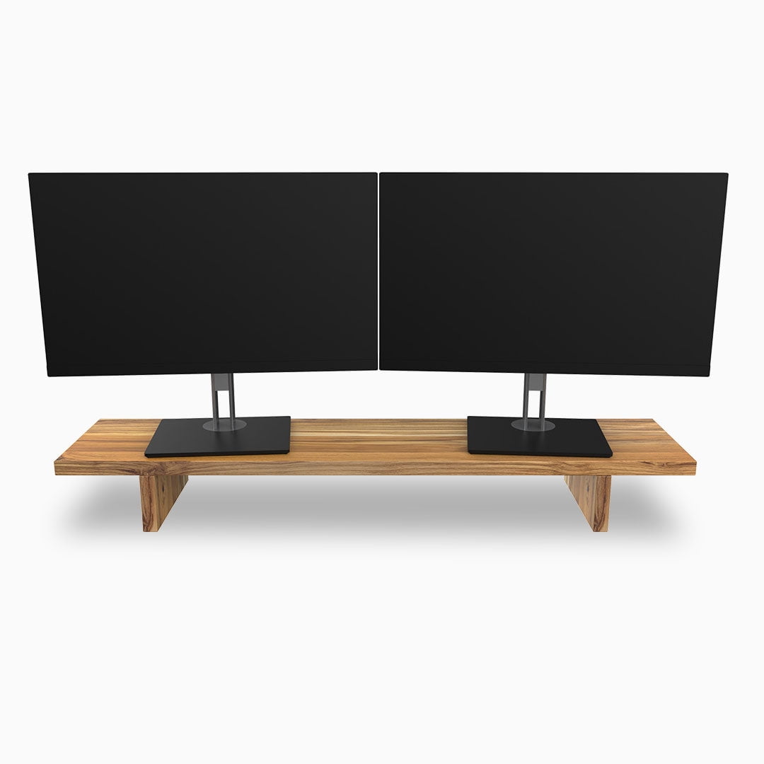 Desky Monitor Stand - Teak Hardwood - Walmart.com