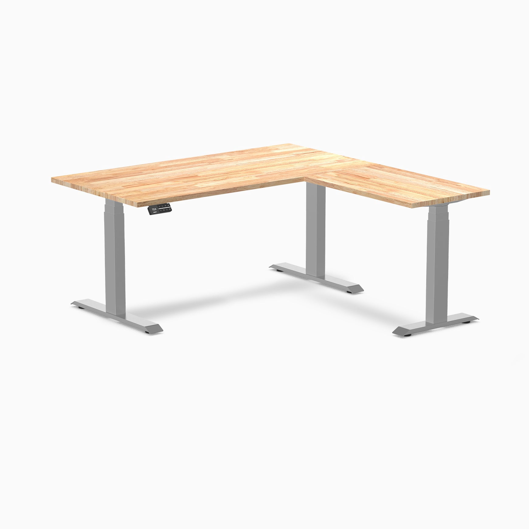 Desky Rubberwood L-Shape Sit Stand Desk - Natural Timber / 60 X 30 X 62 ...