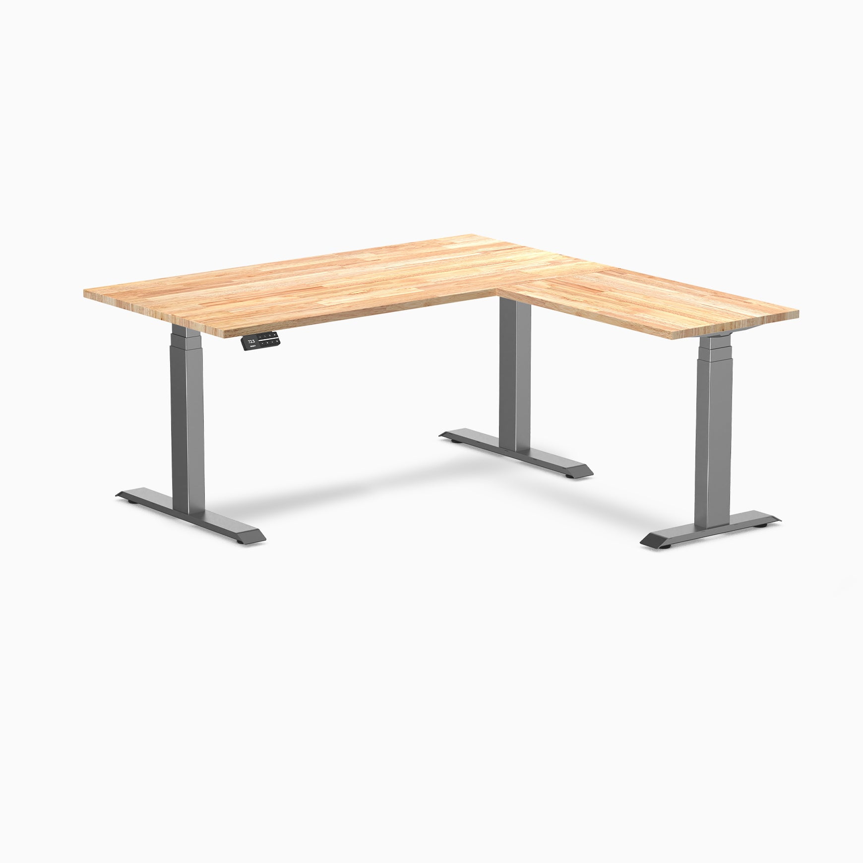 Desky Rubberwood L-Shape Sit Stand Desk - Natural Timber / 60 X 30 X 62 ...