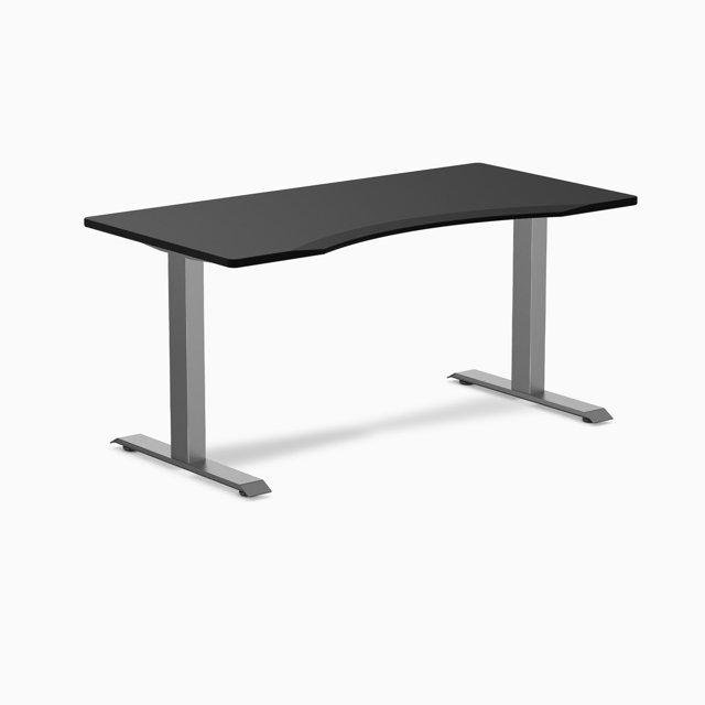 Desky Zero Ergo Edge Office Desk - Black / 60 X 30 Inches / Space Gray ...