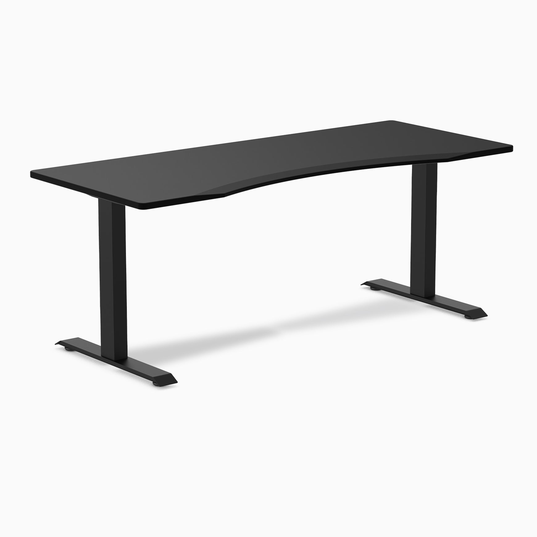 Desky Zero Ergo Edge Office Desk - Black / 72 X 30 Inches / Matte Black ...