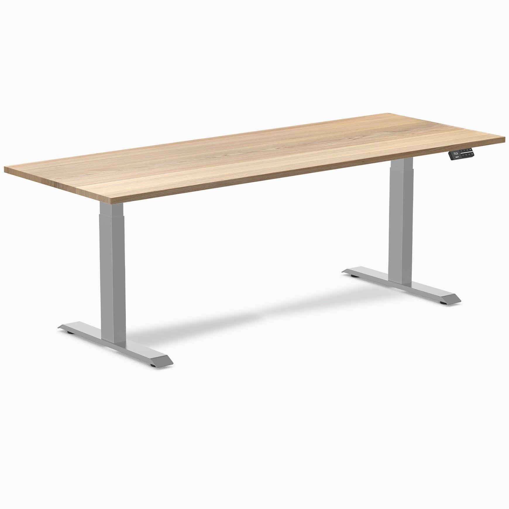 Desky Dual Hardwood Sit Stand Desk - White Ash / 80 X 30 Inches / Gray ...