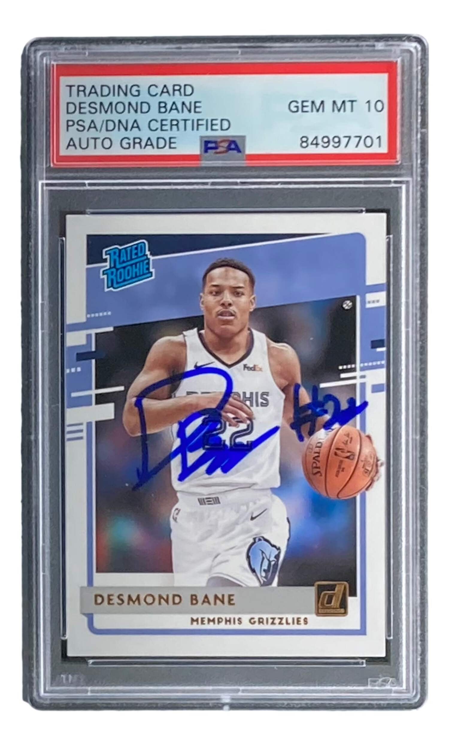 Desmond Bane Signed 2020 Donruss Rated Rookies #240 Rookie Card PSA/DNA ...