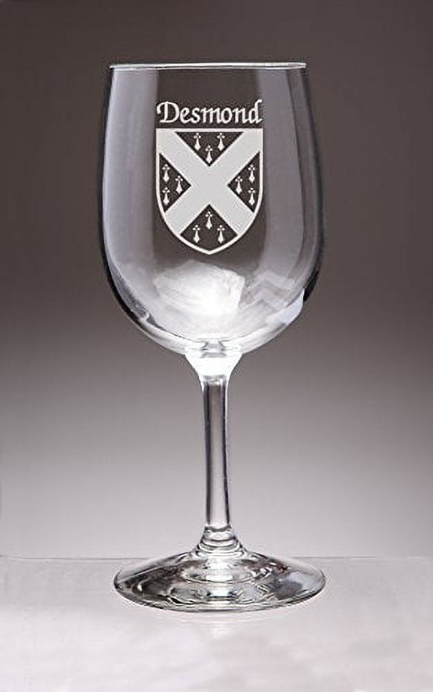 Desmond Irish Coat of Arms Wine Glasses - Set of 4 (Sand Etched ...