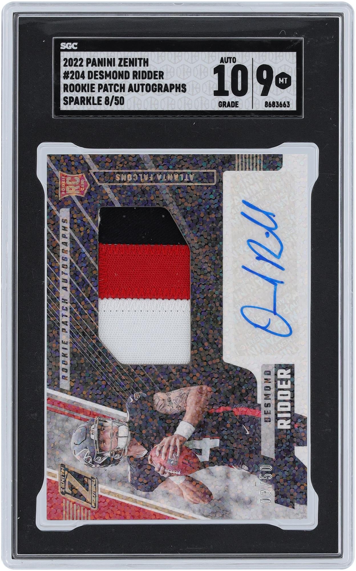 Desmond Ridder Atlanta Falcons Autographed 2022 Panini Zenith Sparkle ...