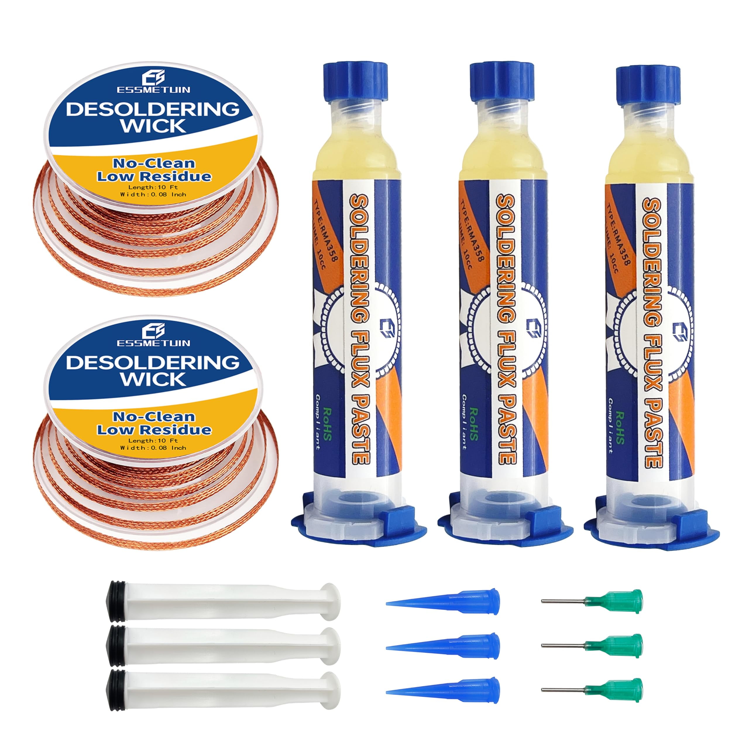 Desoldering Wick and Soldering Flux Paste for Electronics Repair, No ...