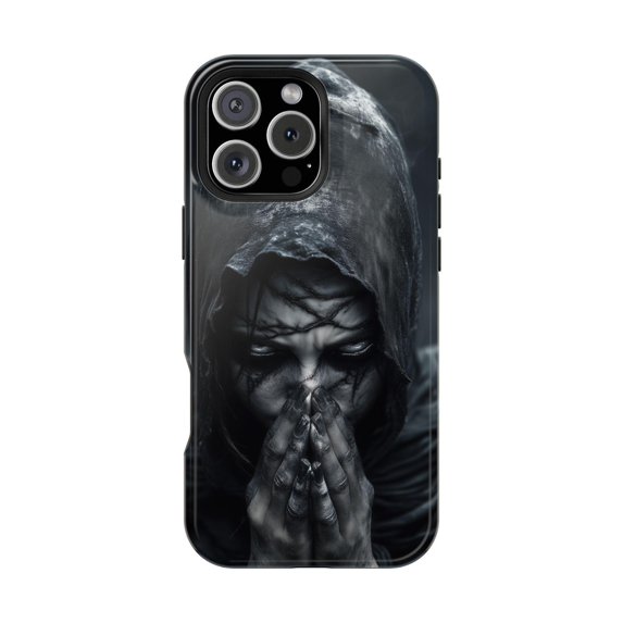 Despair Shadows Gothic Prayer Dark Art Phone Case with iPhone 17 to 11 ...