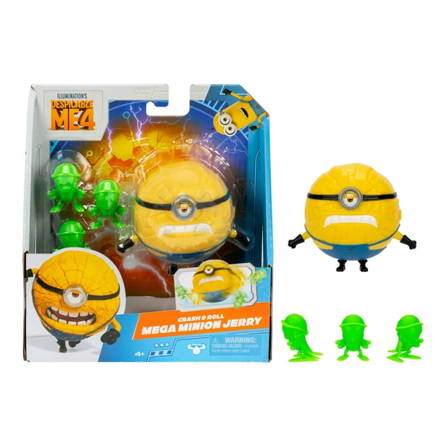 Despicable Me Crash & Roll Mega Minion Jerry Action Figure, 2.8" x 4.5 ...