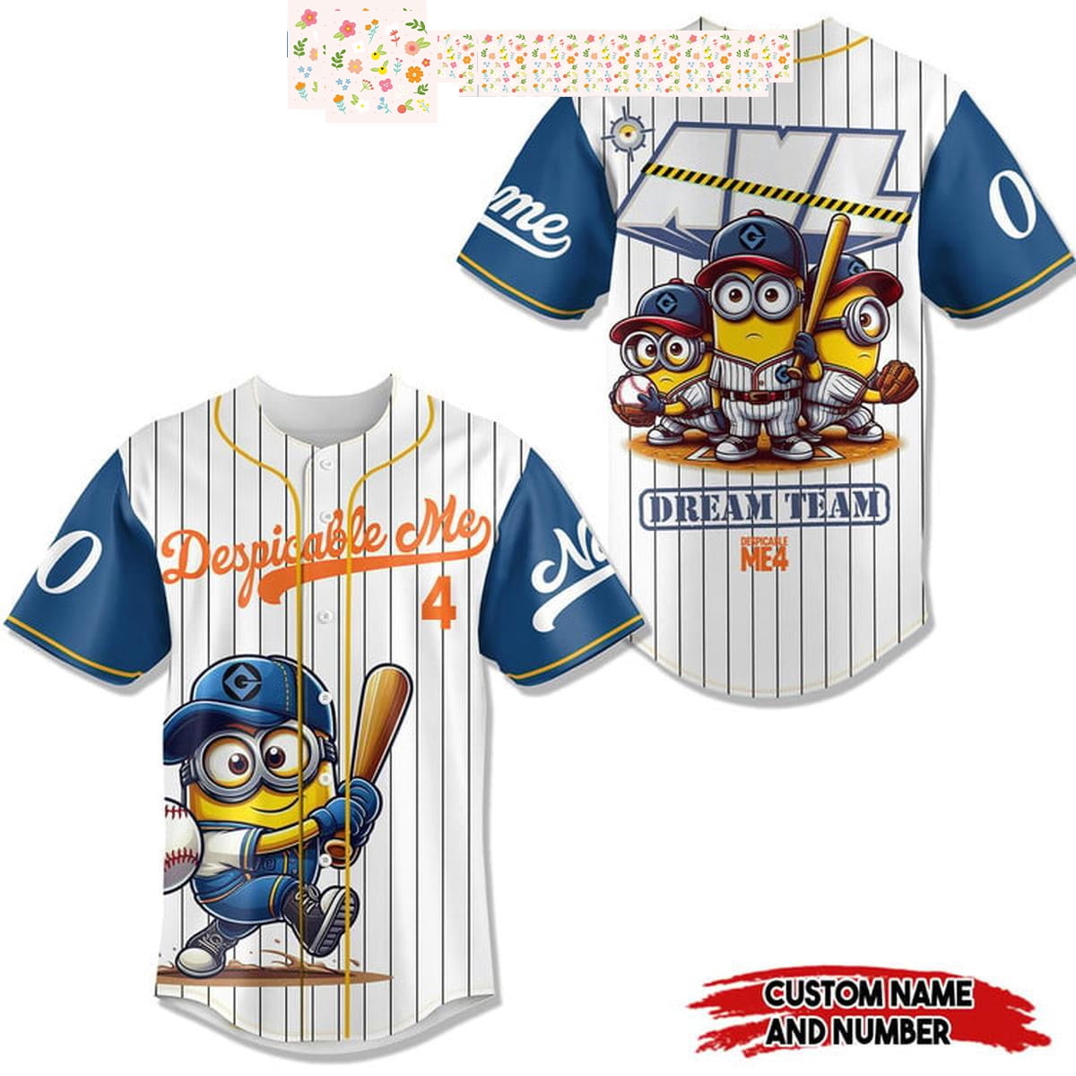 Despicable Me 4 Dream Team Winning Star Personalized Baseball Jersey ...