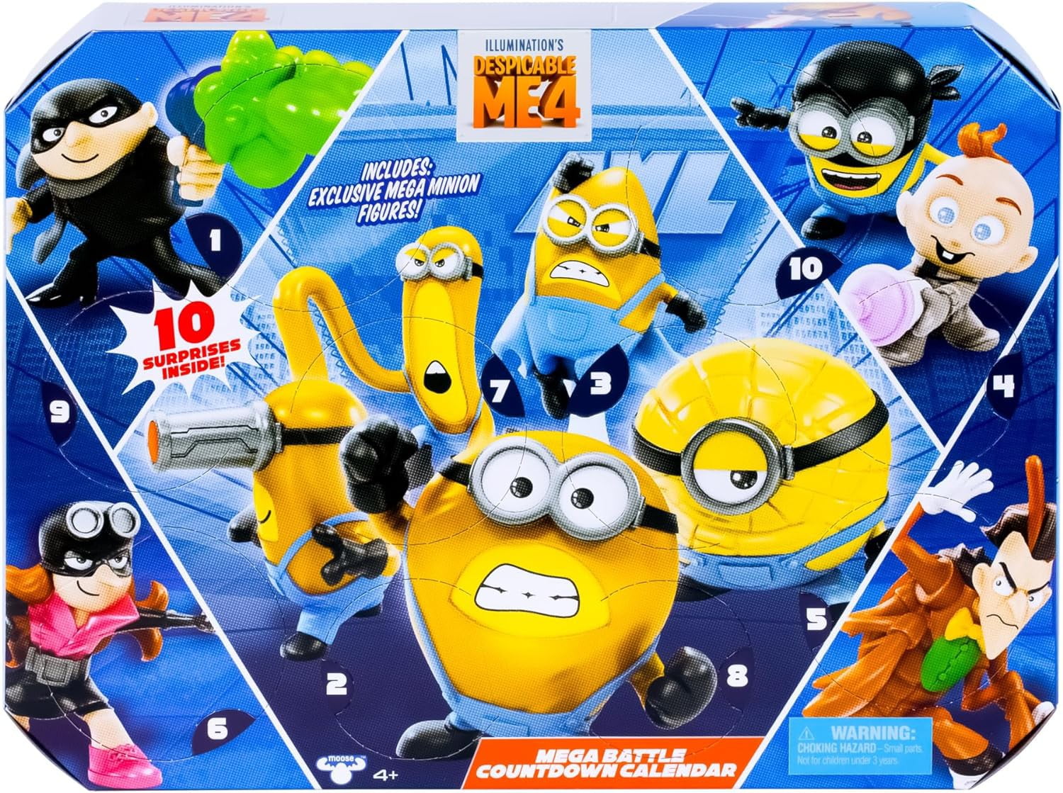 Despicable Me 4 Mega Battle Countdown Calendar Set (10 Surprises Mini ...