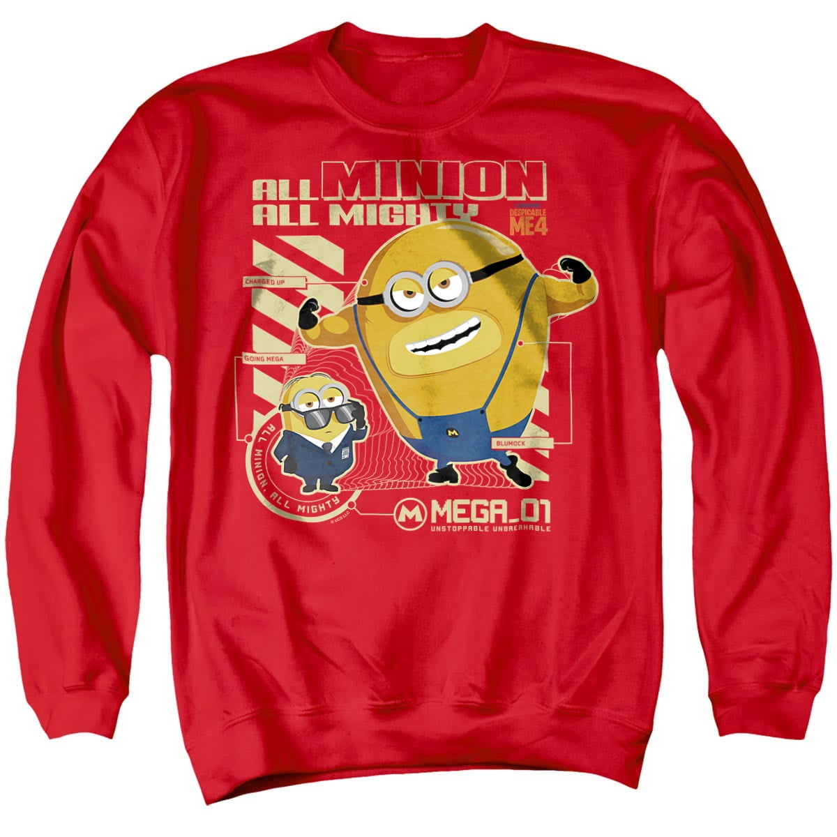 Despicable Me 4 Mega Minions Blueprint Unisex Adult Crewneck Sweatshirt ...