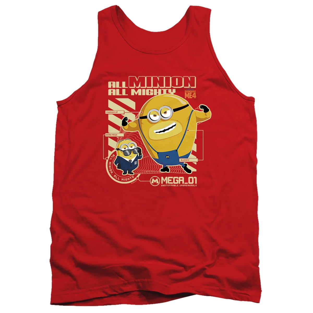 Despicable Me 4 Mega Minions Blueprint Unisex Adult Tank Top, Red ...
