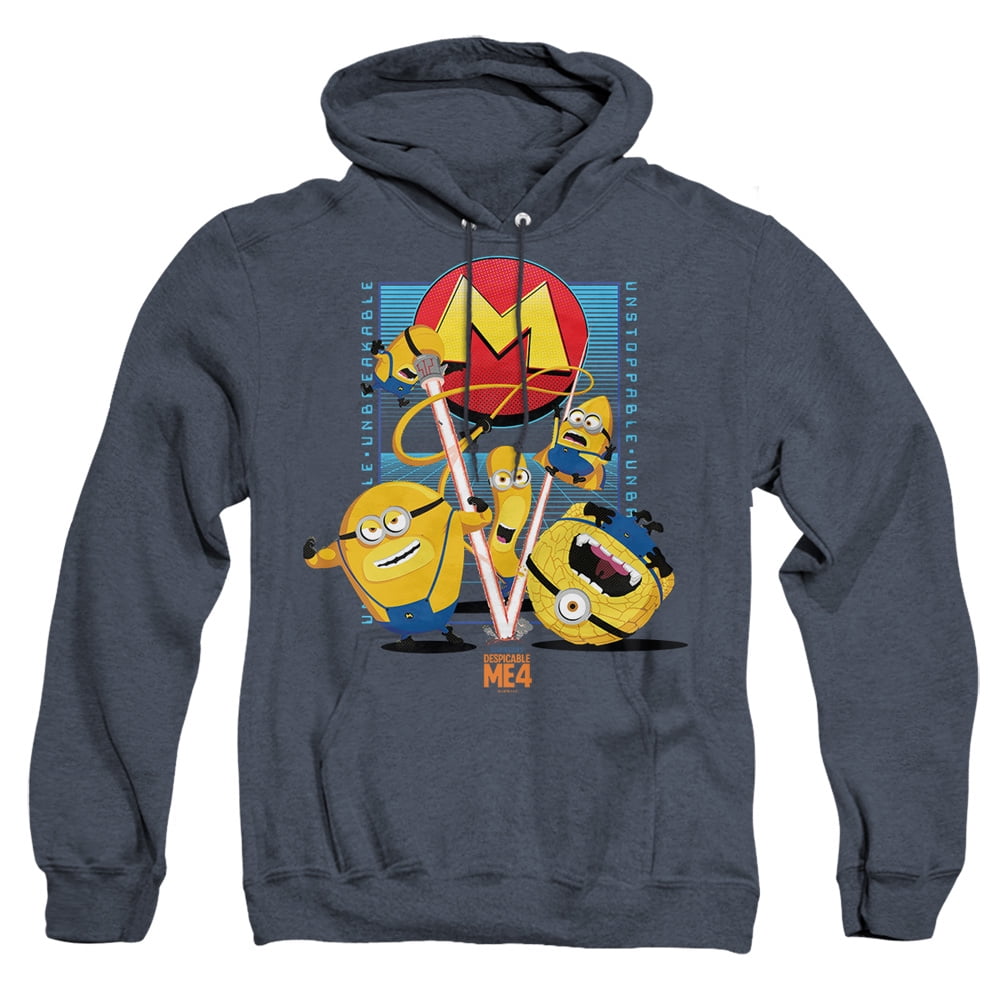 Despicable Me 4 Mega Minions Grid Unisex Adult Pull-Over Heather Hoodie ...