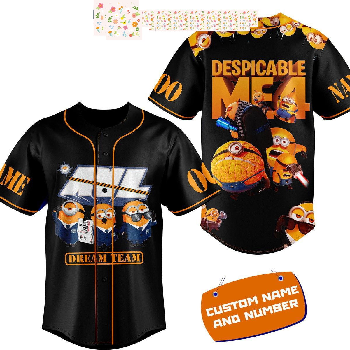Despicable Me 4 Minions Dream Team Fan Personalized Baseball Jersey ...