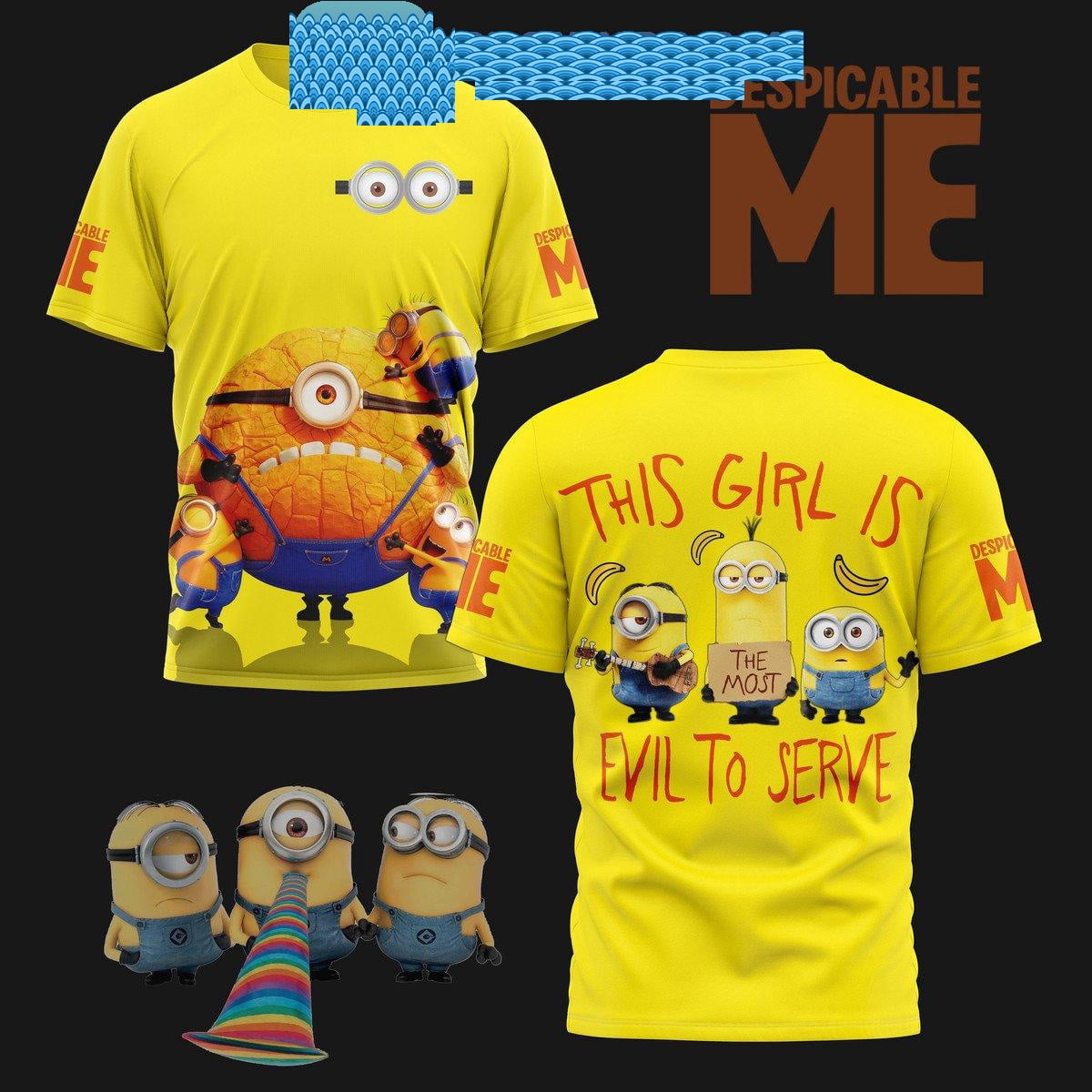 Despicable Me 4 Minions This Girl Is Evil To Serve Hoodie T-Shirt ...
