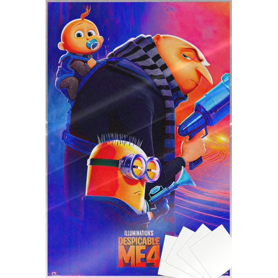 Despicable Me 4 - Movie Poster (Teaser - Gru, Felonius Gru Jr. & Minion ...