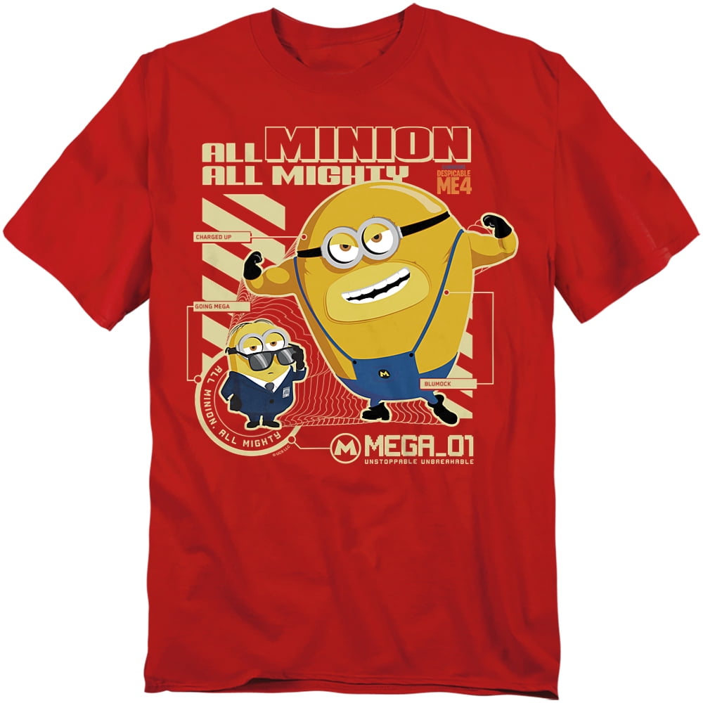 Despicable Me 4 T-Shirt Mega Minions Blueprint Unisex Graphic Tee for ...
