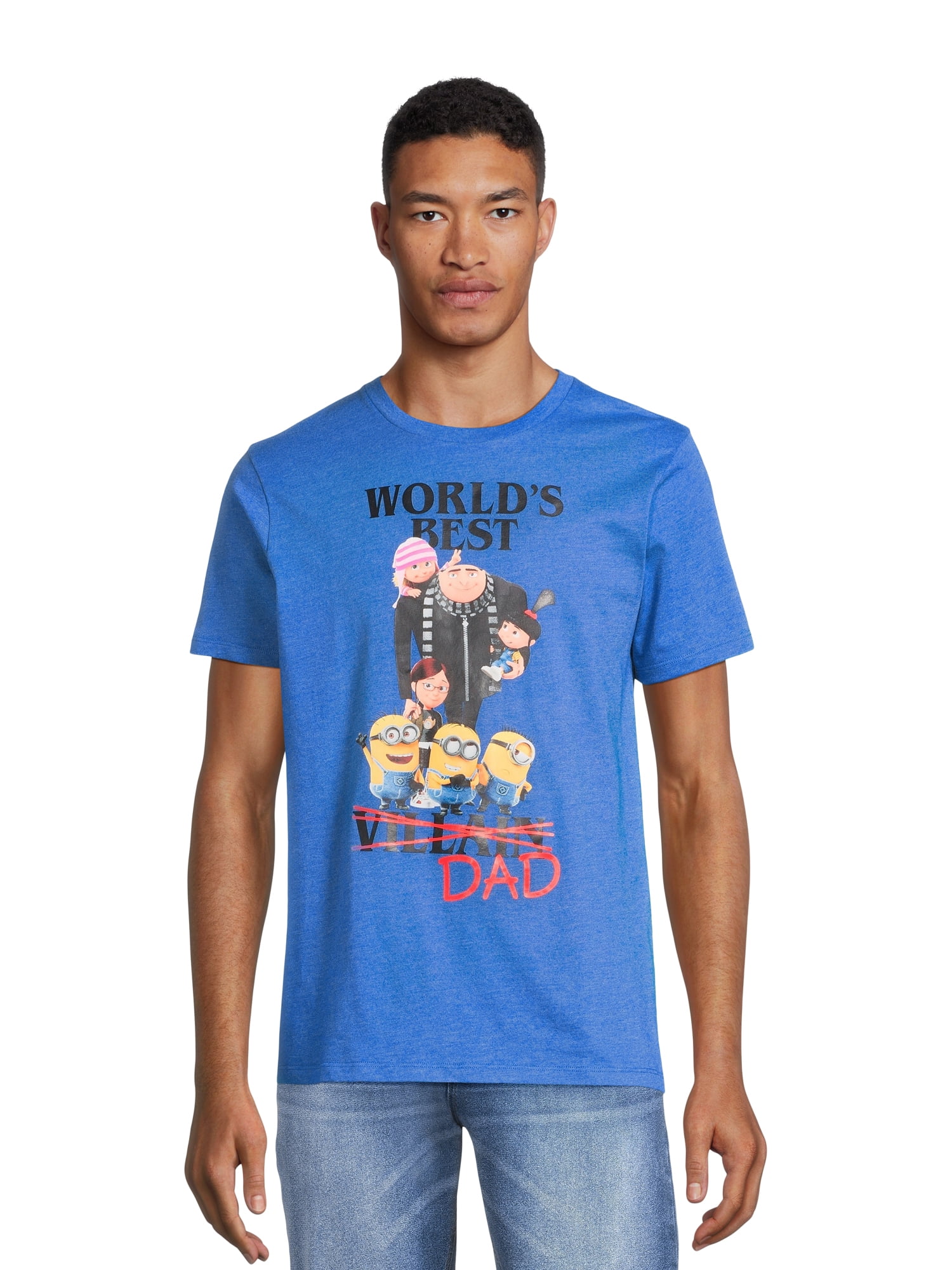 Despicable Me Best Dad Apparel, Men's Graphic Crew Neck T-Shirt, Sizes ...