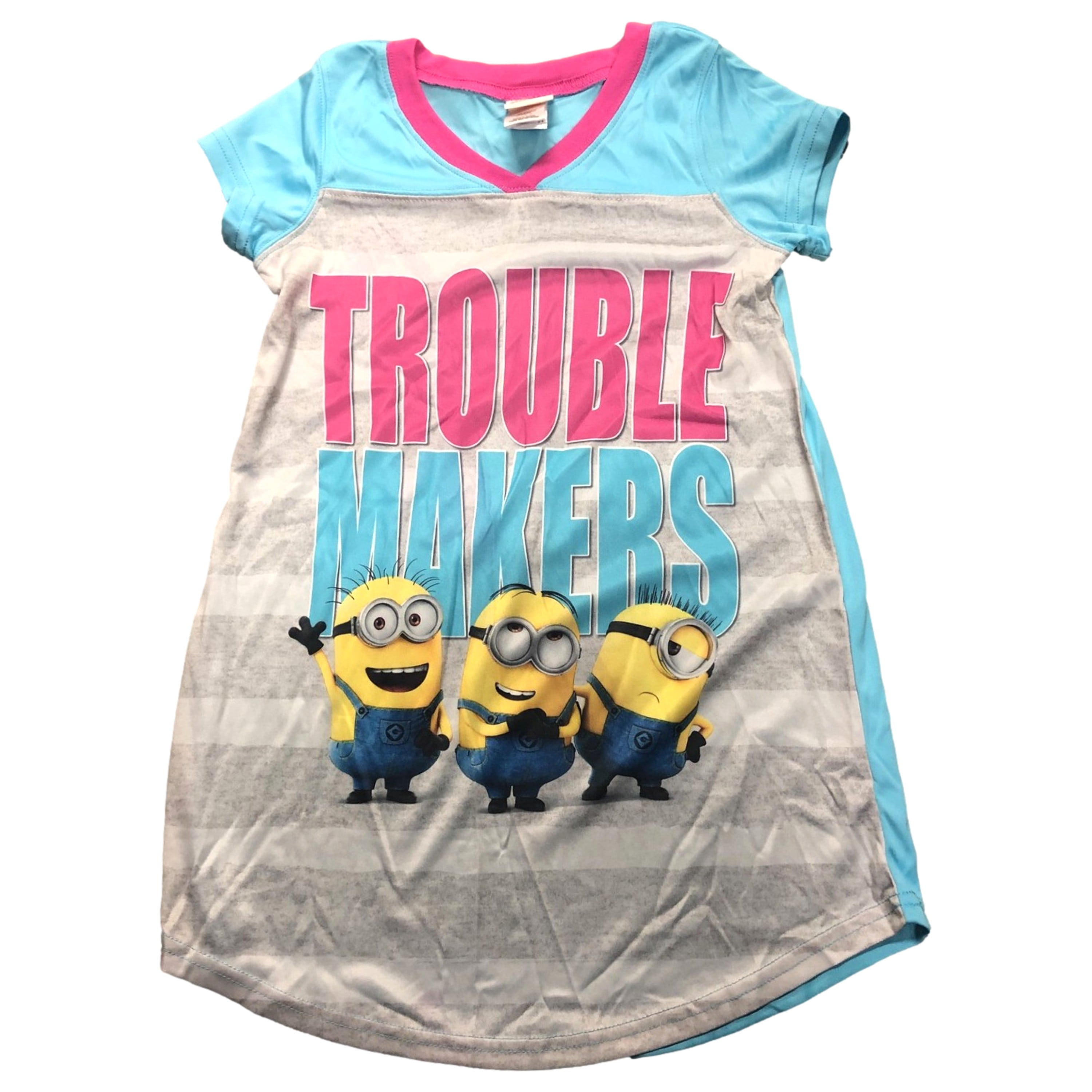 Despicable Me Girls Silky Gray & Blue Minions Nightgown Size 6 ...