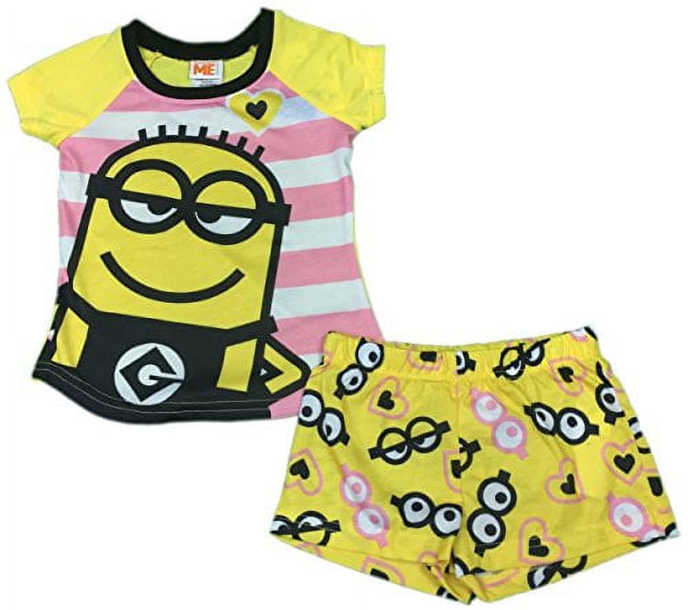 Despicable Me Little Girls' Minions Short Sleeve Shorts Pajamas, 4-10 ...