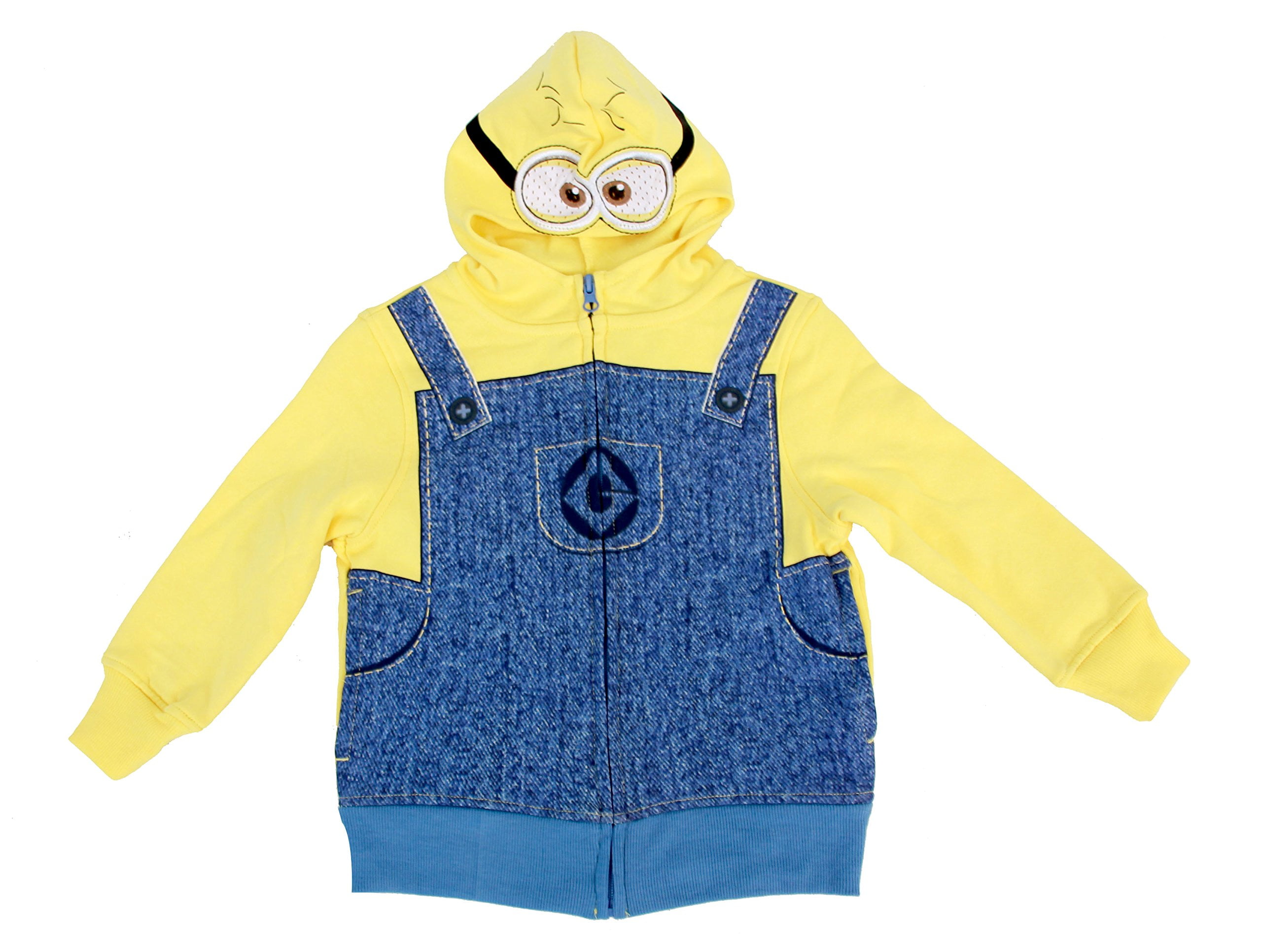 Despicable Me Minion Child Yellow Zip Up Costume Sweatshirt - Walmart.com