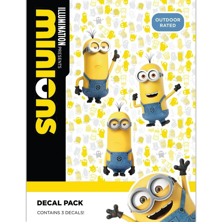 Despicable Me Minions Decals Set of 3 Kevin Stickers for Car Water Bottle Bike Helmet Laptop Skateboard Outdoor Rated Water Resistant Vinyl Decals Walmart