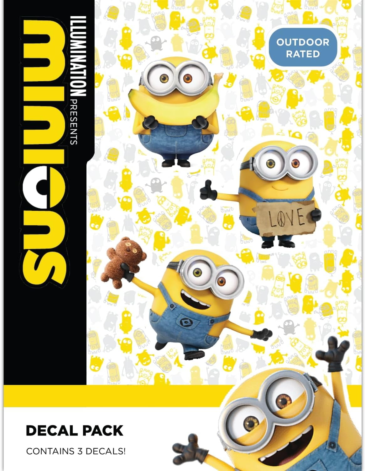 Despicable Me Minions Decals - Set of 3 Bob Stickers for Car Water ...