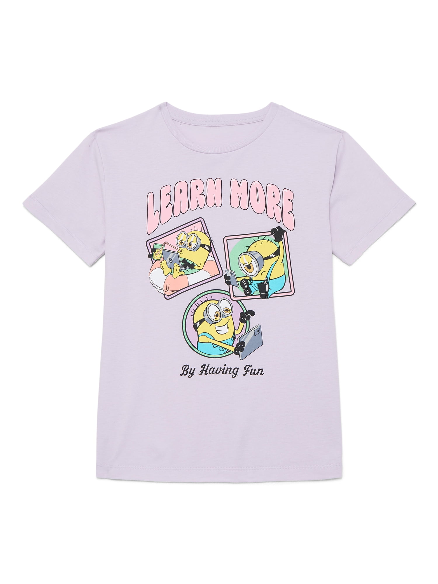 Despicable Me Minions Girls Graphic Tee with Short Sleeves, Sizes 4-18 ...
