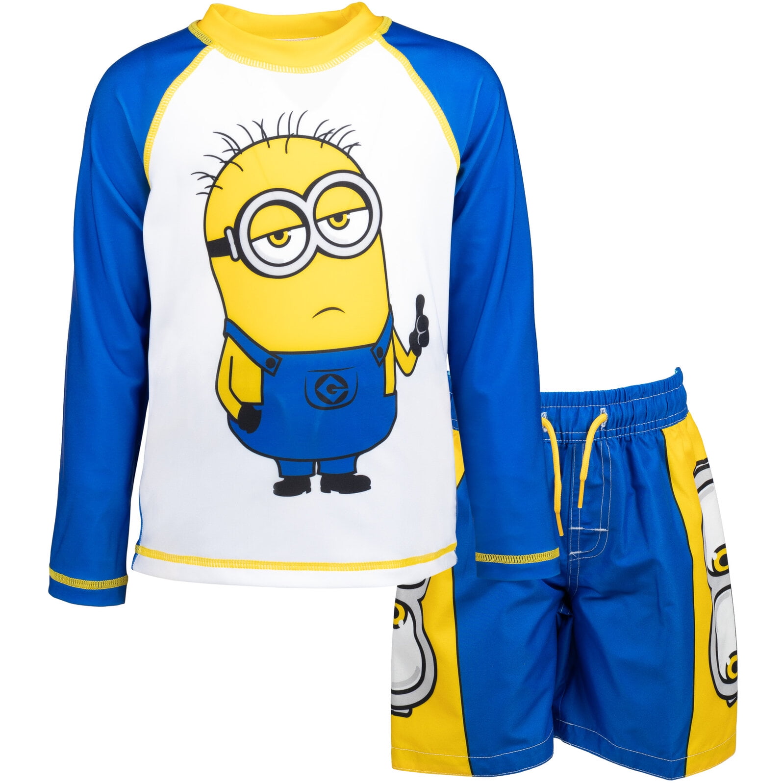 Despicable Me Minions Toddler Boys Character Swimwear: Rash Guard Shirt ...